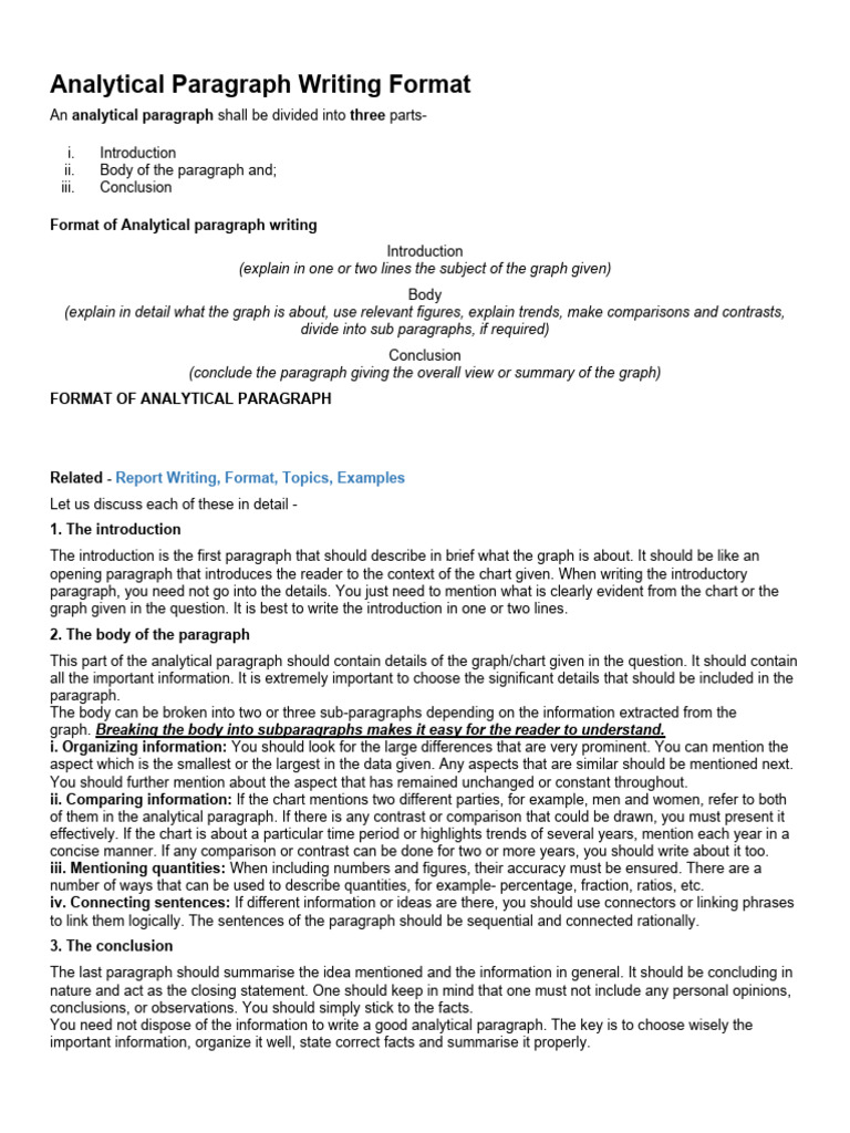 ANALYTIACL PARAGRAPH WRITING | PDF | Water Pollution | Sewage Treatment