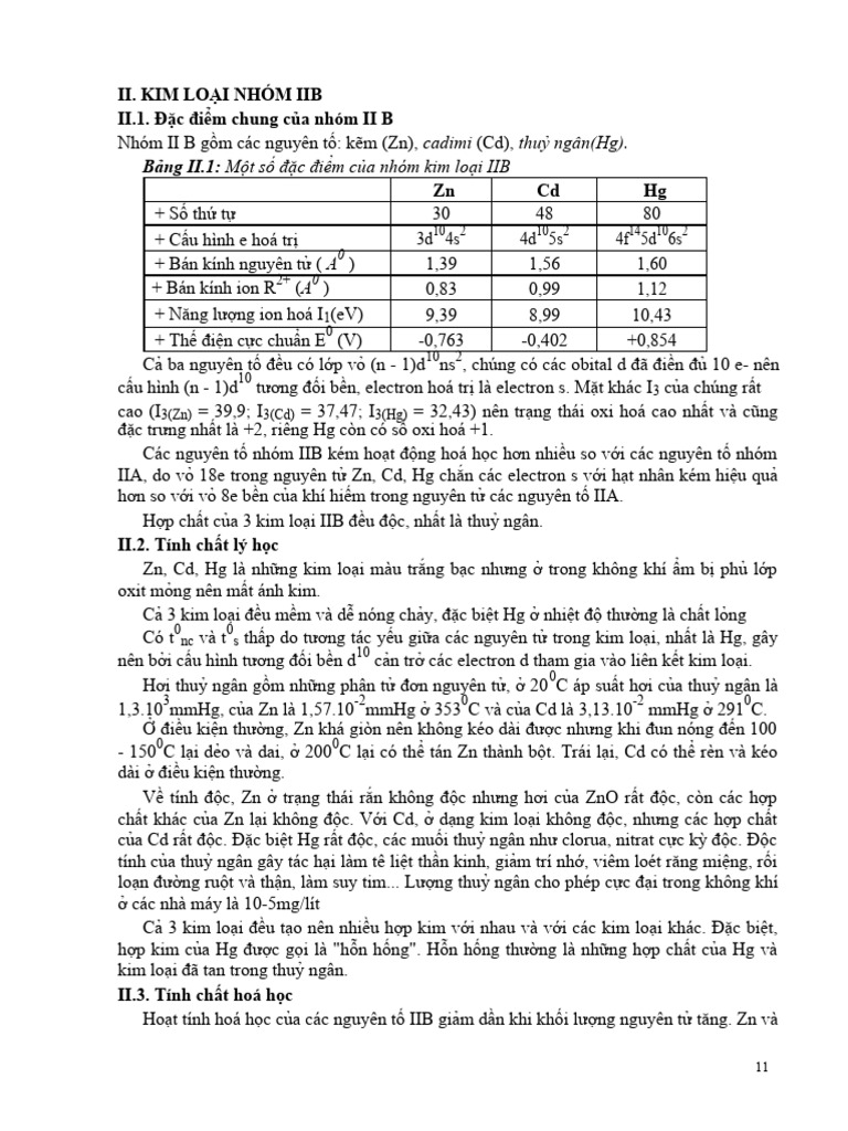 Kim Loai Nhom IIB | PDF