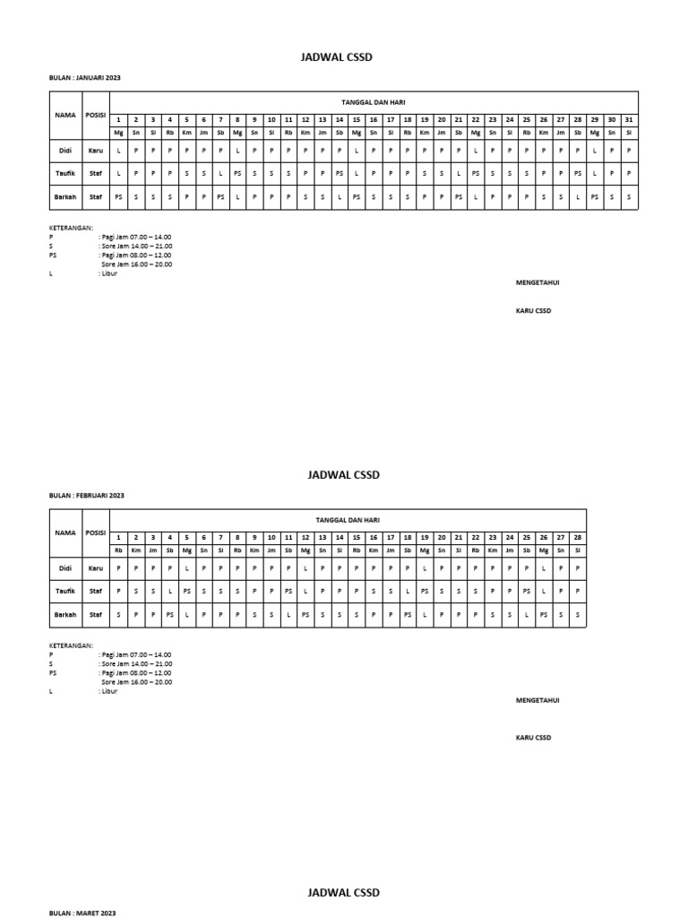 Jadwal CSSD 2023 | PDF