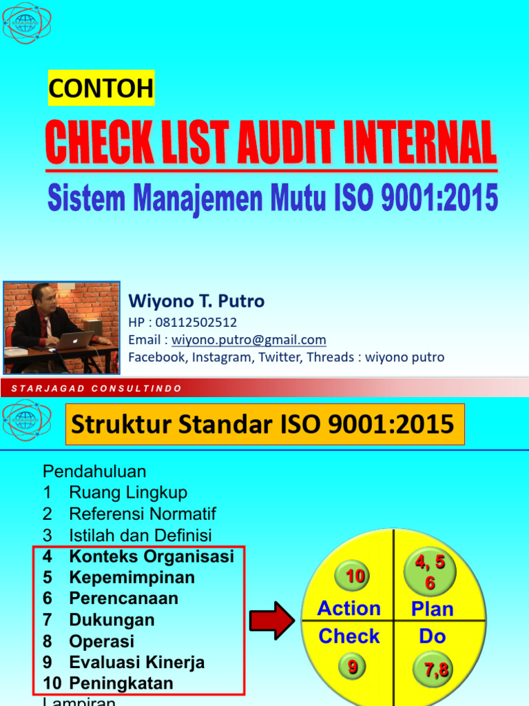 Contoh Check List Audit Internal ISO 9001-2015 | PDF | Seni