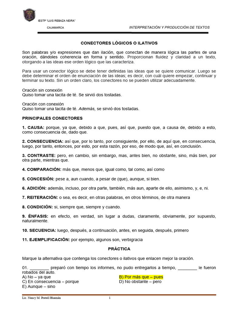 Conectores Lógicos Prct. Resuelta | PDF