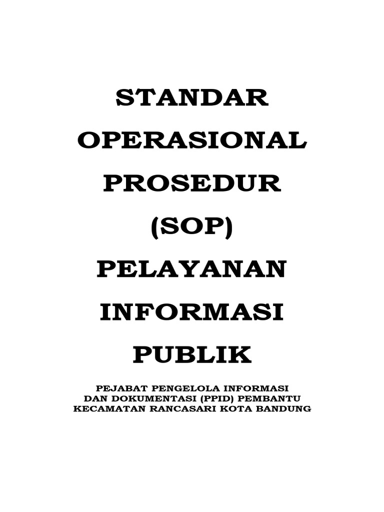 Sop Pelayanan Informasi Publik Rancasari 2 Pdf