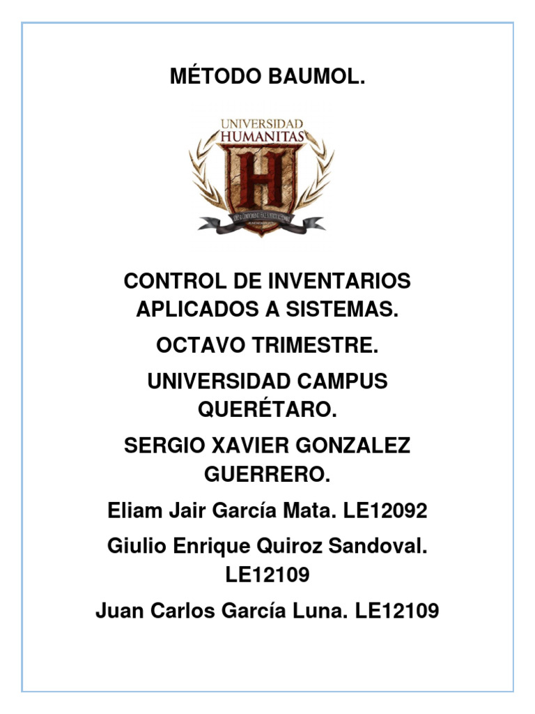 Metodo Baumol | PDF | Business | Liquidez de mercado