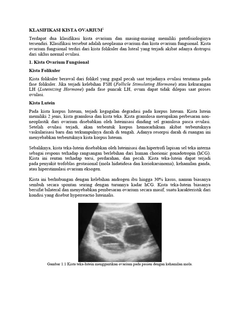 Klasifikasi dan Risiko Kista Ovarium | PDF | Sains & Matematika