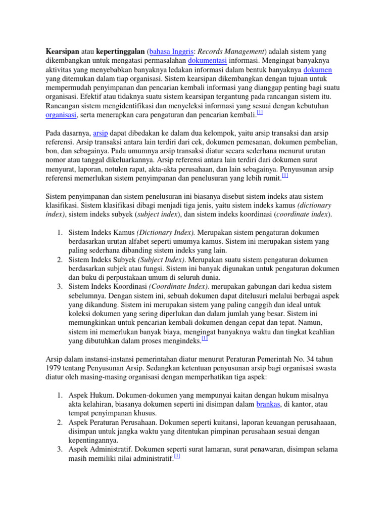 Sistem Kearsipan di Indonesia | PDF
