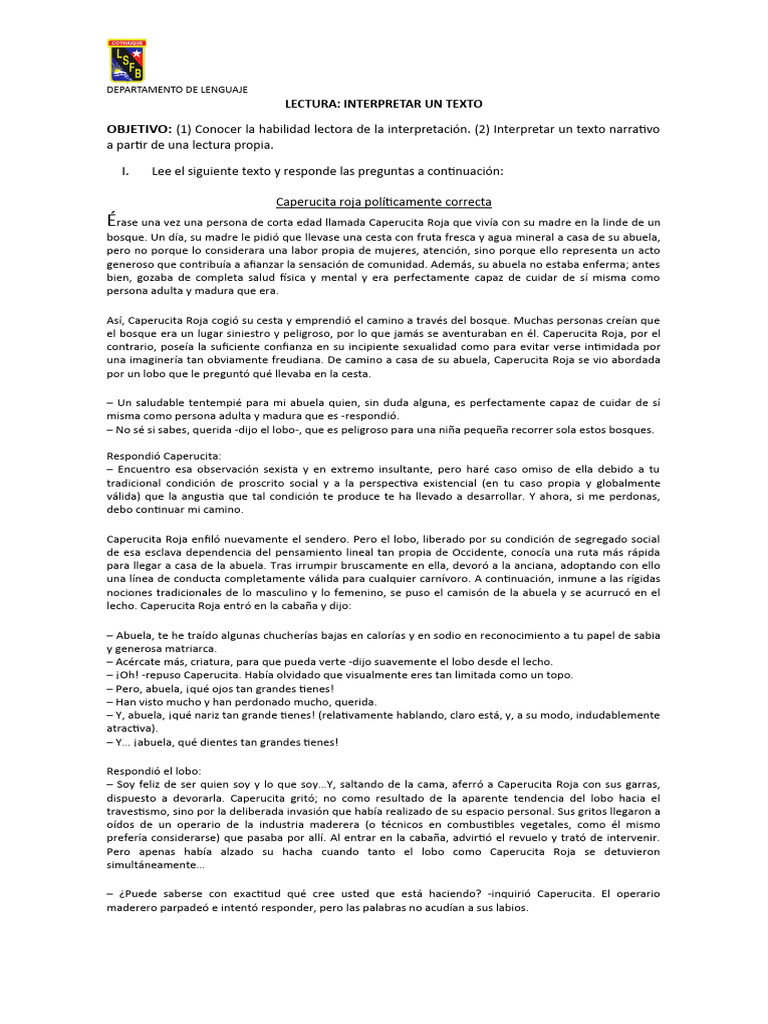 Caperucita Roja: Una Nueva Narrativa | PDF | Caperucita Roja
