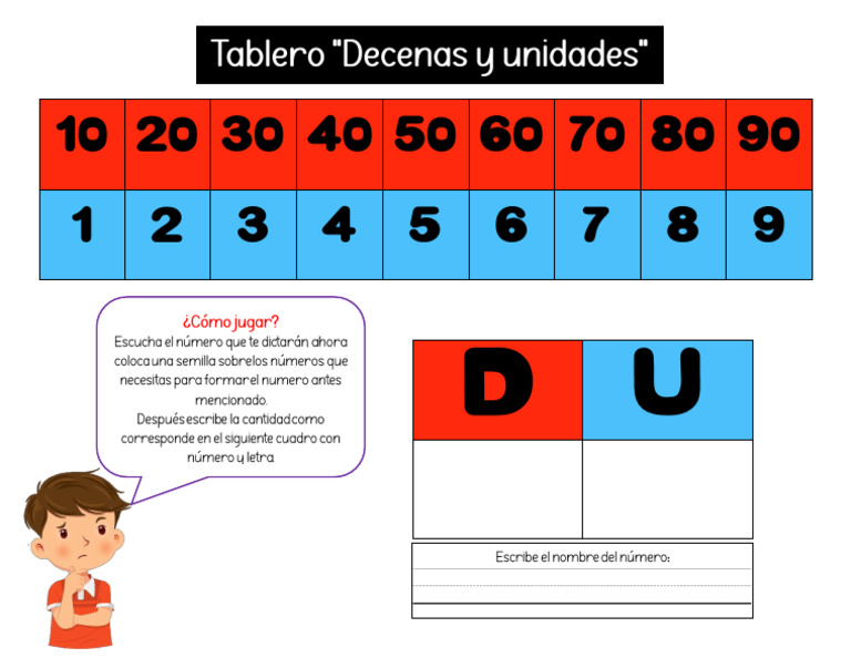 Tablero Decenas y Unidades | PDF