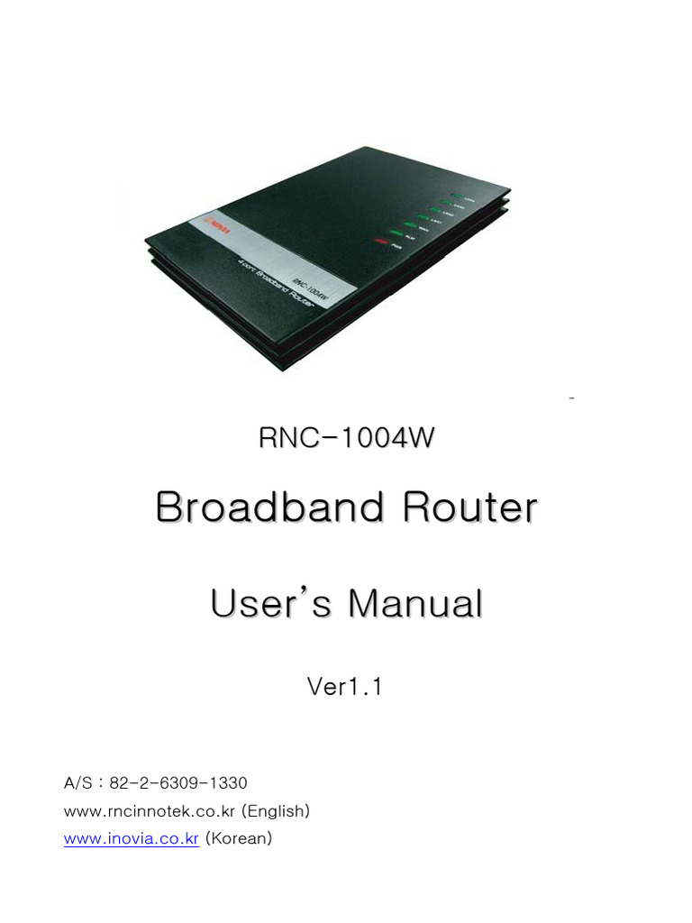 RNC-1004W (English Manual) | PDF | Ip Address | Router (Computing)