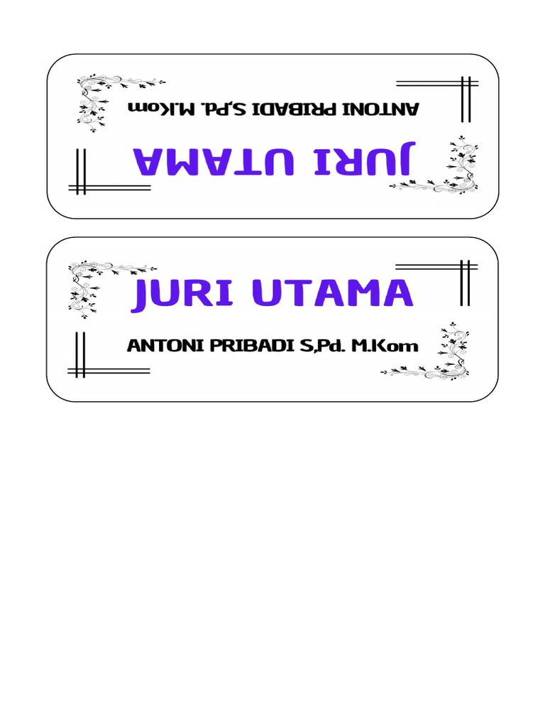 Name Tag Juri | PDF