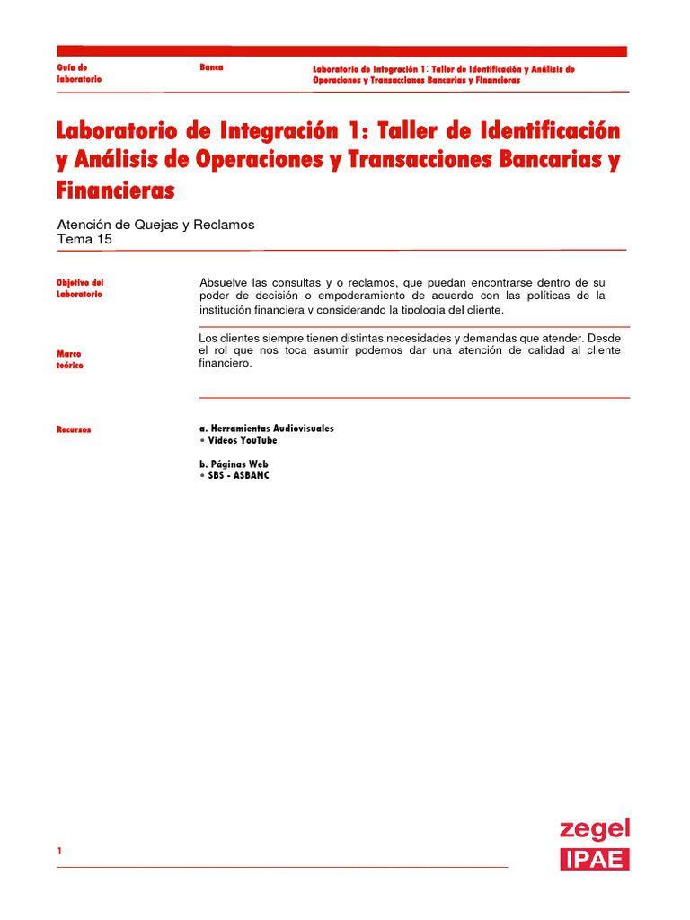 Lab Ii Taller Indent y Analis Oper Transa 15 | PDF | Bancos ...