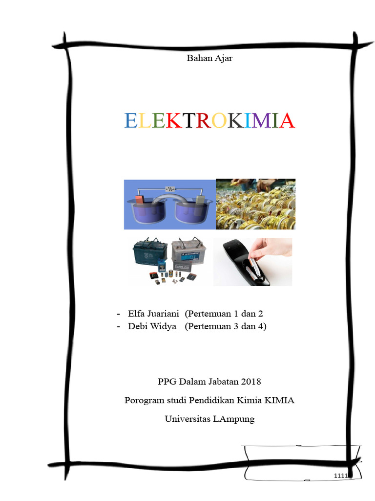 Bahan Ajar Elektrokimia | PDF