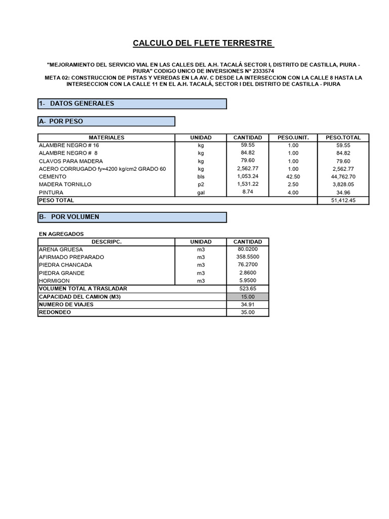 Calculo de Flete | PDF | Ingeniería estructural | Sector secundario de ...