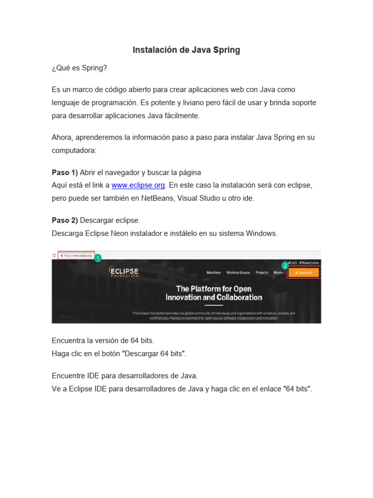 Instalación de Java Spring | PDF