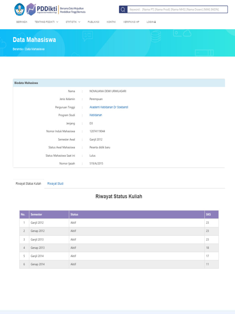 PDDikti - Pangkalan Data Pendidikan Tinggi | PDF