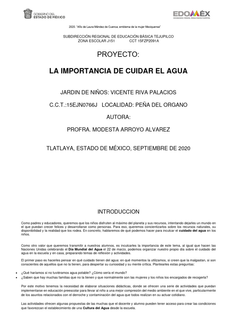 MLNIMDT1684 - La Importancia de Cuidar El Agua | PDF | Educación de la ...
