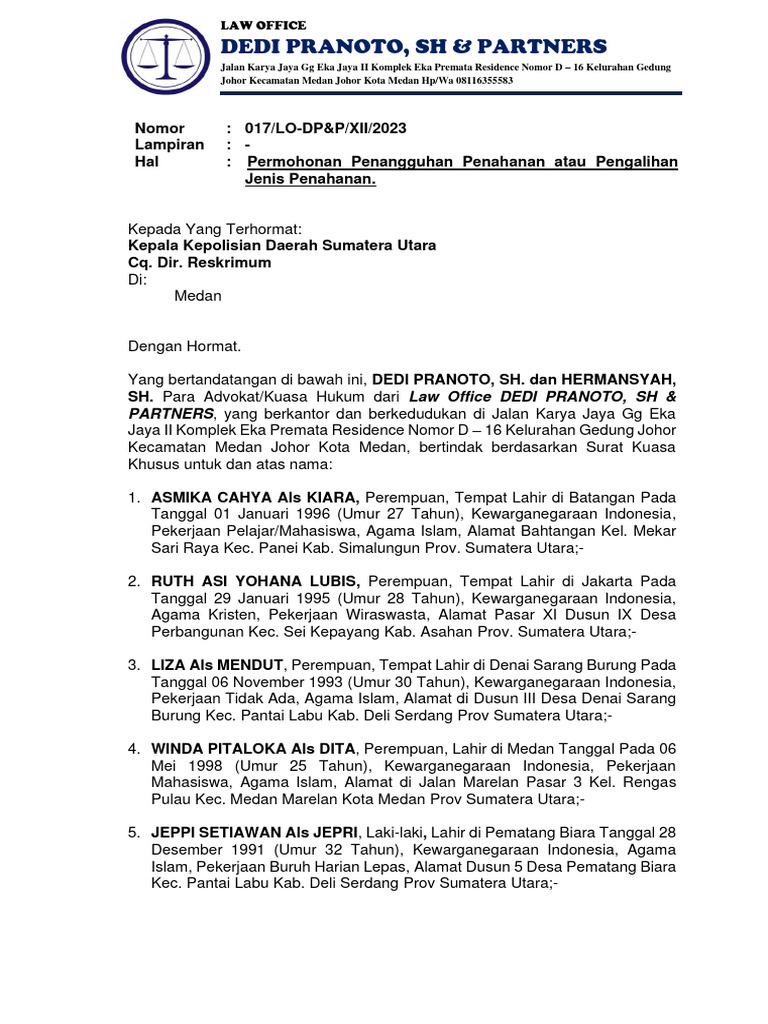 Penangguhan Penahanan | PDF