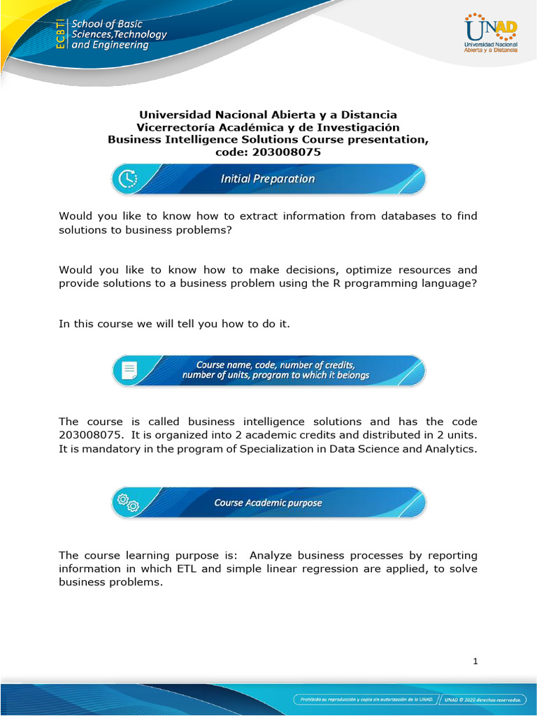 Business Intelligence Course Overview | PDF | Business Intelligence | Analytics