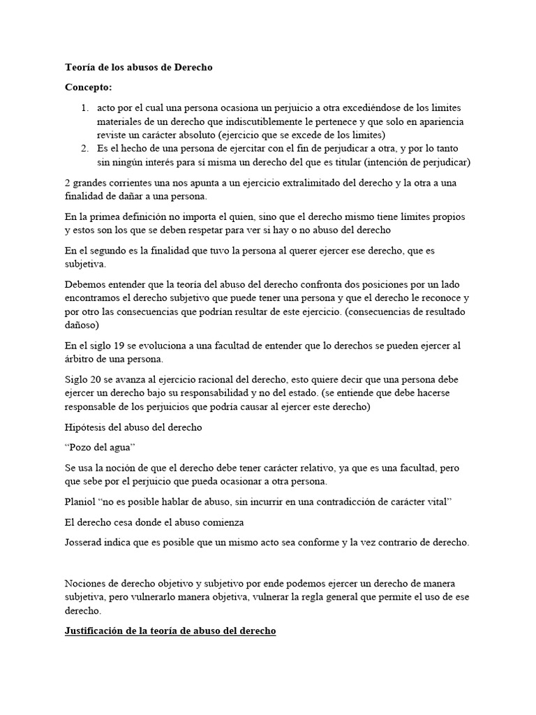 Teoria Del Abuso Del Derecho | PDF | Justicia | Crimen y violencia