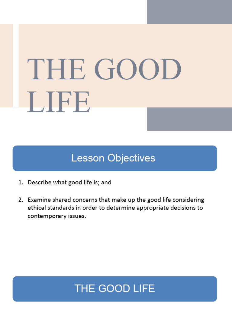 6 - The Good Life | PDF | Happiness | Reason