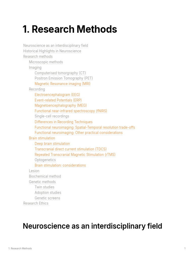 1 Biopsych Research Methods. | PDF | Magnetoencephalography | Neuroimaging