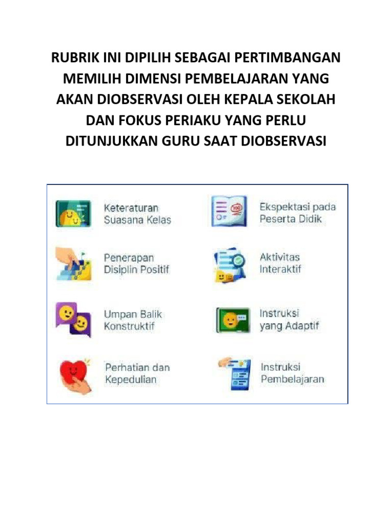 Rubrik Dimensi 8 Indikator Ekinerja | PDF | Karier & Perkembangan | Pengembangan Diri