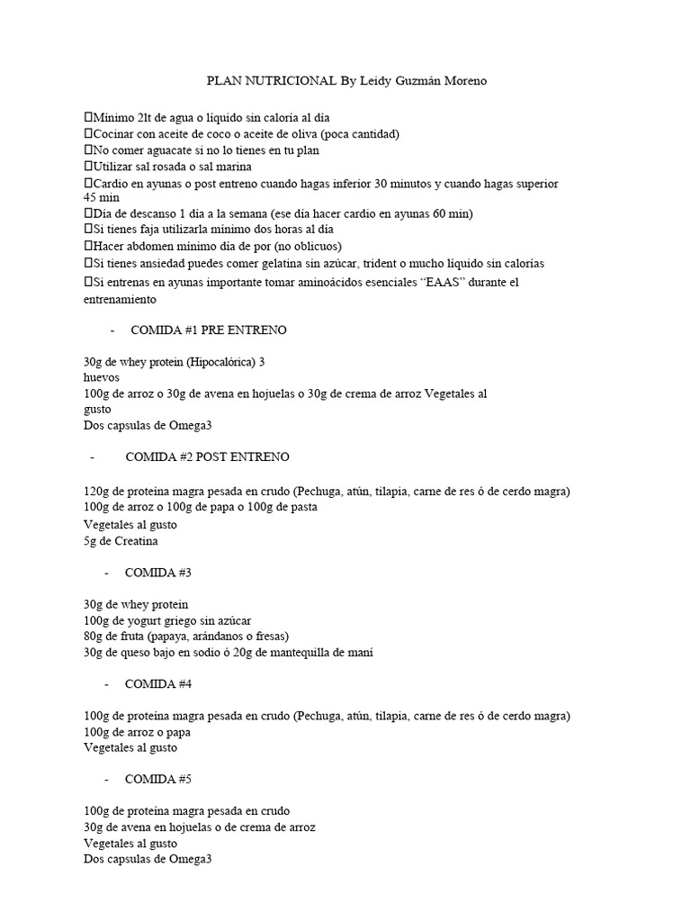 Plan Nutricional Estefania 1 | PDF | Salud y bienestar