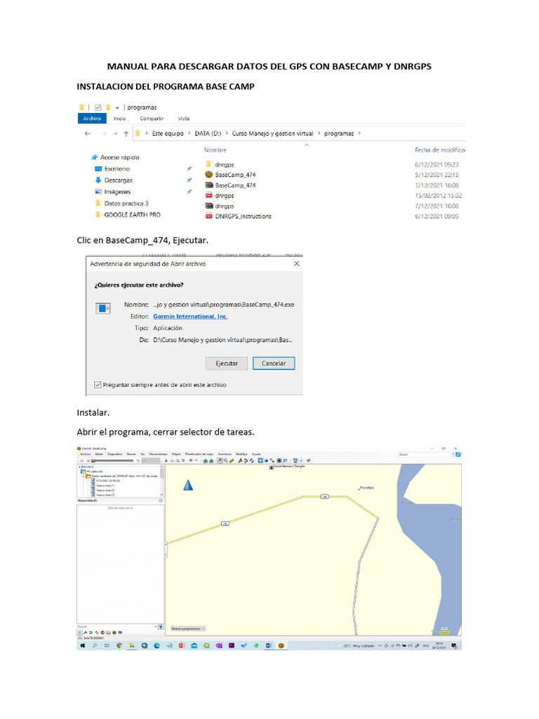 Manual para Descargar Datos Del GPS Con Basecamp | PDF | Informática | Ciencias de la Computación