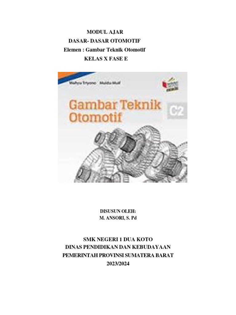 Modul Gambar Teknik Otomotif Kelas X | PDF