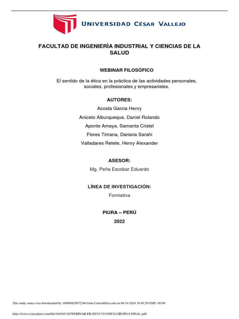 Webinar Filos Fico Grupo 8 Final PDF | PDF | Comportamiento | Sociedad