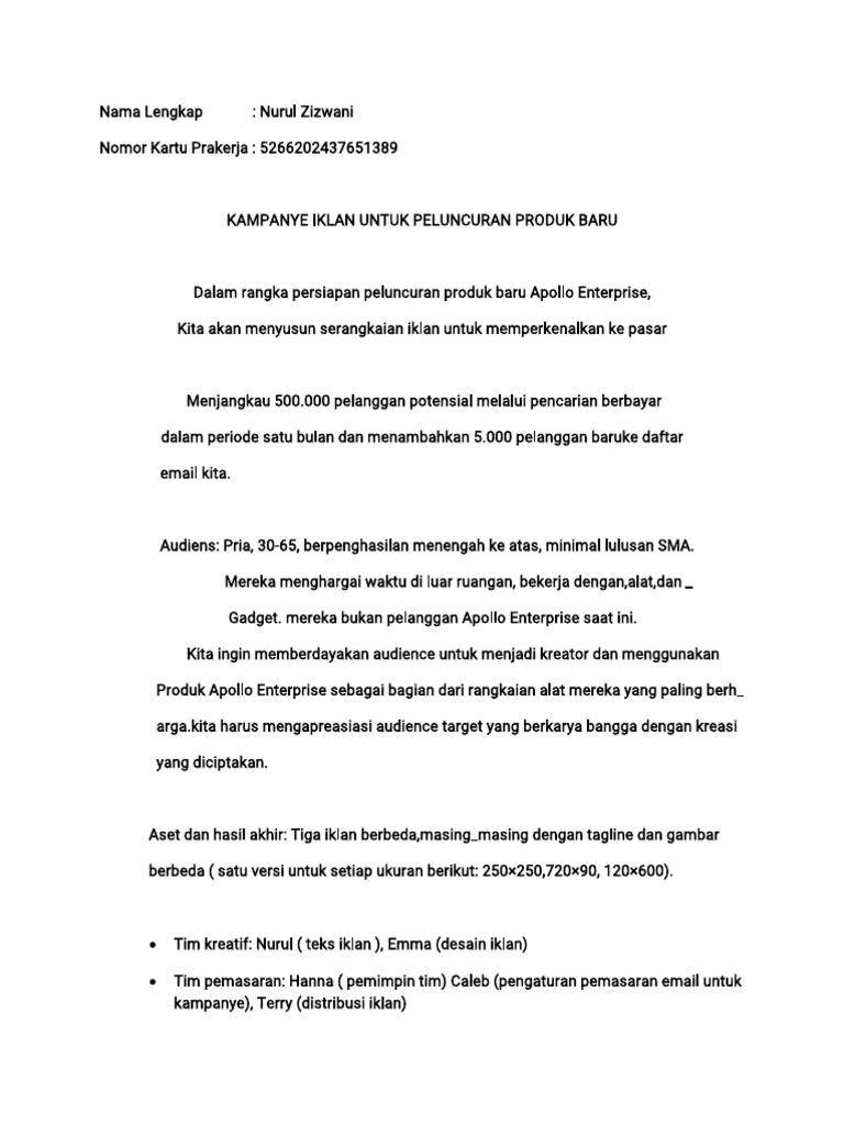 Iklan Peluncuran Produk Apollo Enterprise | PDF