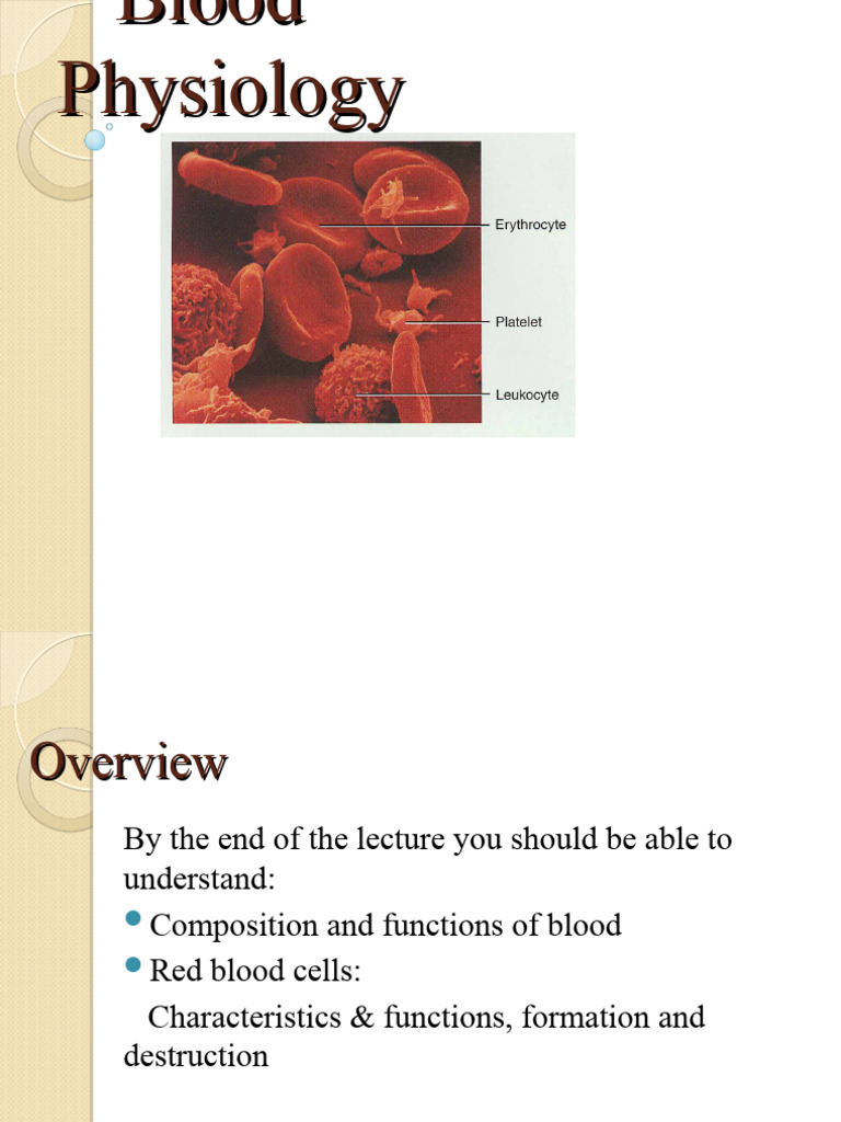 1.blood Physiology | PDF | Red Blood Cell | Hemoglobin