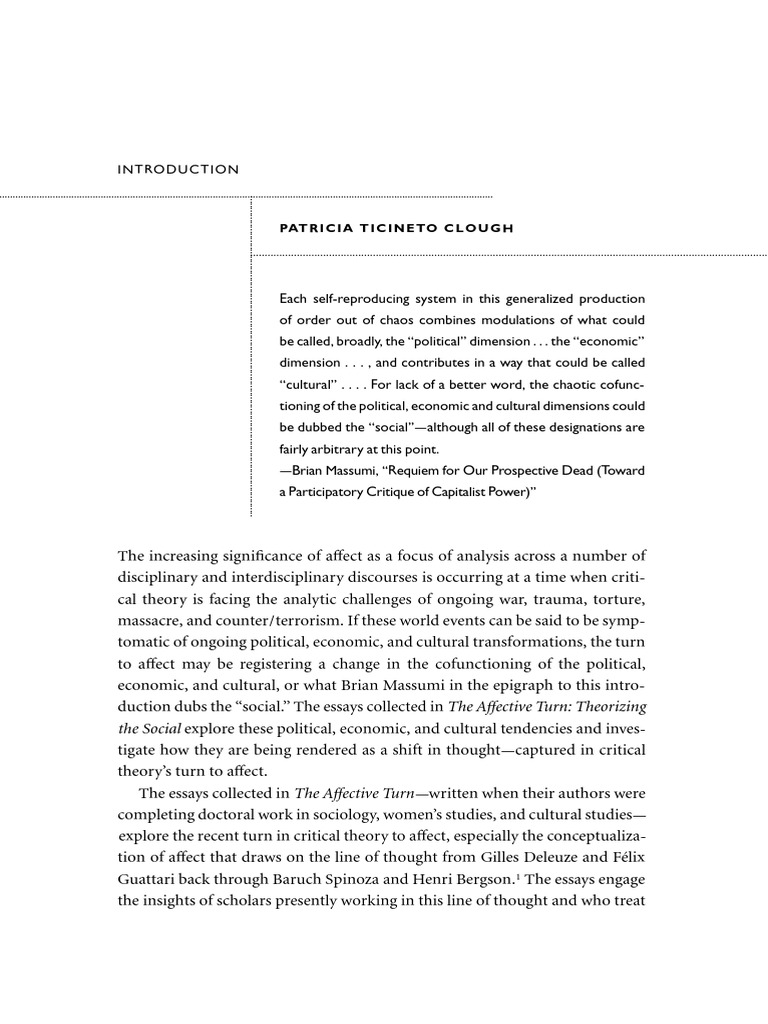 The Affective Turn Theorizing The Social - Patricia Ticineto Clough ...