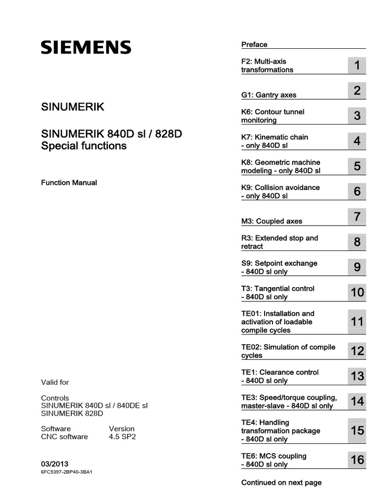 Manualsinumerik 840d Sl 828d Special Functions F2 Multi Axis Transformations Pdf Free Download
