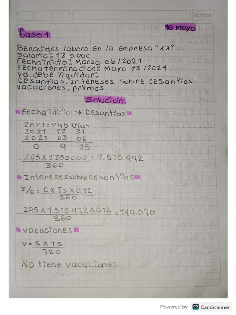 Taller 1. Liquidación Acreencias Laborales | PDF