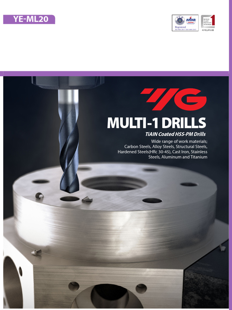 (YE ML20) Multi 1 Drill 리플렛 - 낱장 | PDF | Steel | Alloy