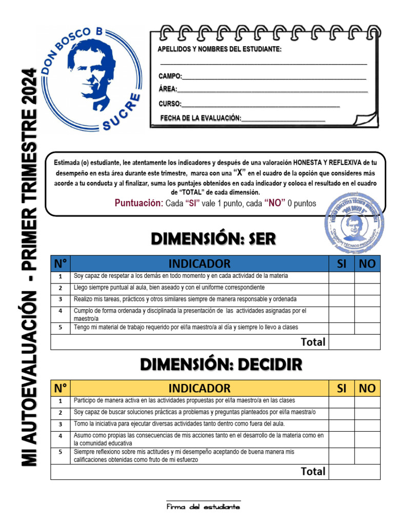 Autoevaluacion DB 2024 | PDF | Evaluación
