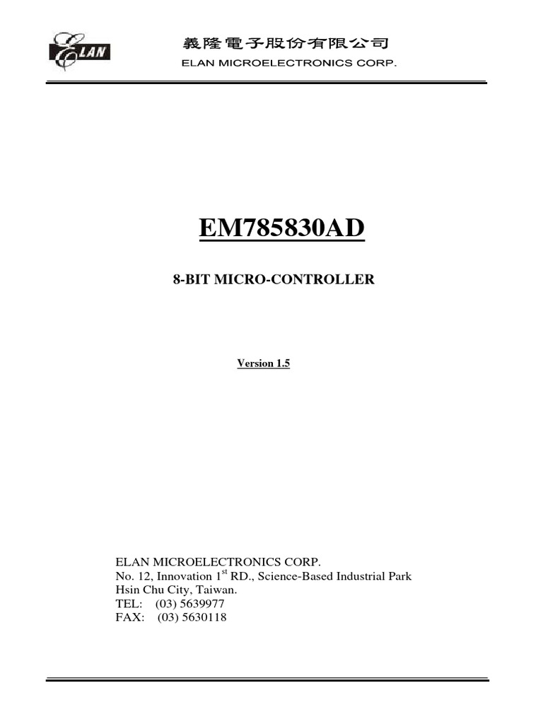 EM785830AD | PDF | Microcontroller | Analog To Digital Converter