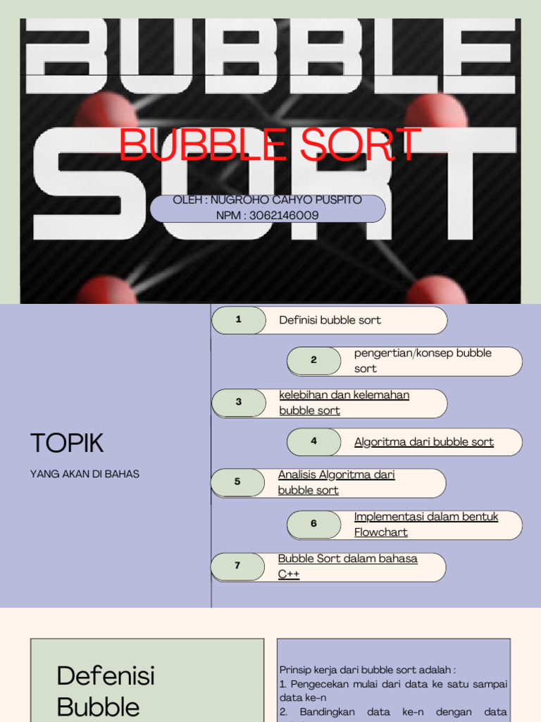 PRESENTASI BUBBLE SORT - Nugroho | PDF