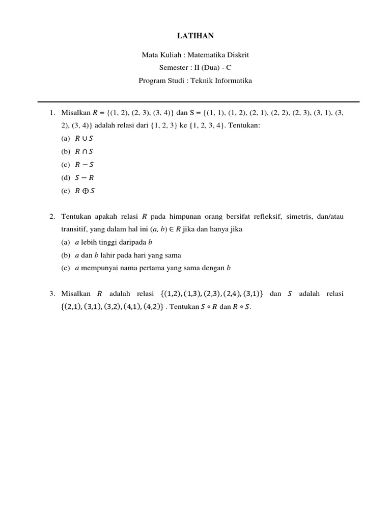 Latihan Matdis 2C | PDF