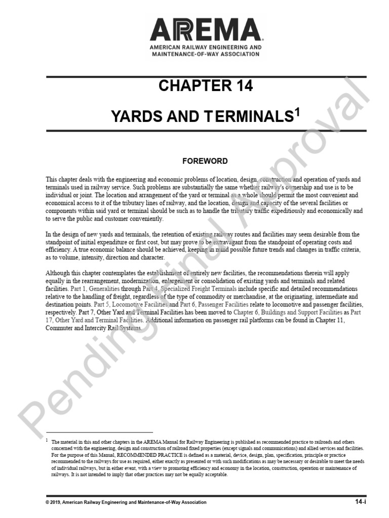 Arema Chapter 14 Yards and Terminals | Download Free PDF | Rail ...