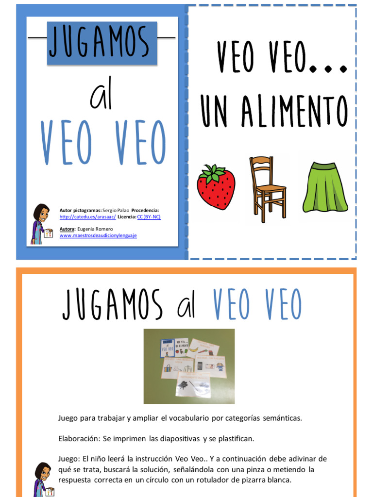 Juego "Veo Veo" para Vocabulario | PDF