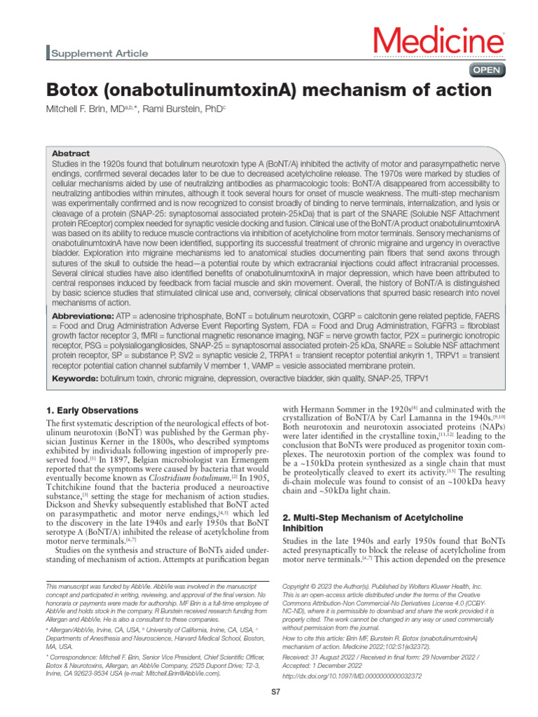Botox Mechanism of Action | Download Free PDF | Botulinum Toxin | Migraine