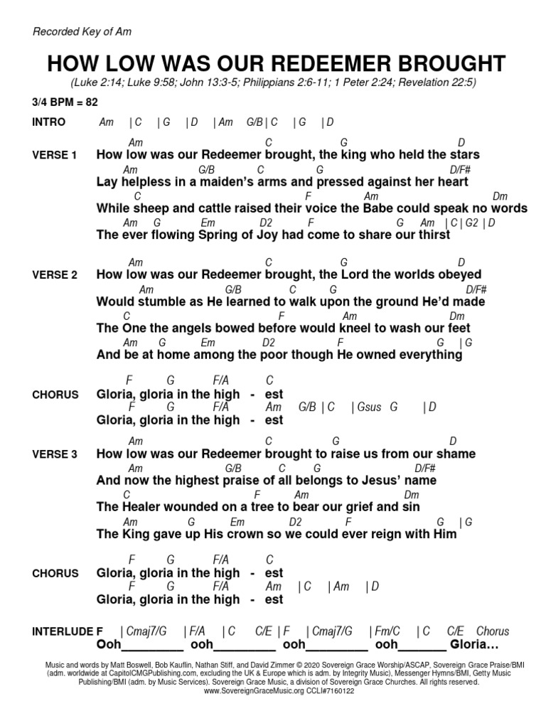 How Low Was Our Redeemer Brought HHC Rec Am Chart | PDF