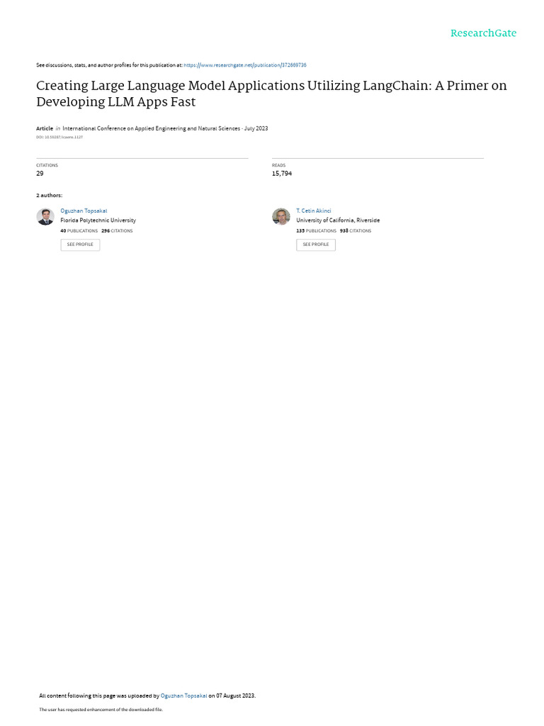 Creating Large Language Model Applications Utilizing Langchain: A Primer On Developing LLM Apps ...