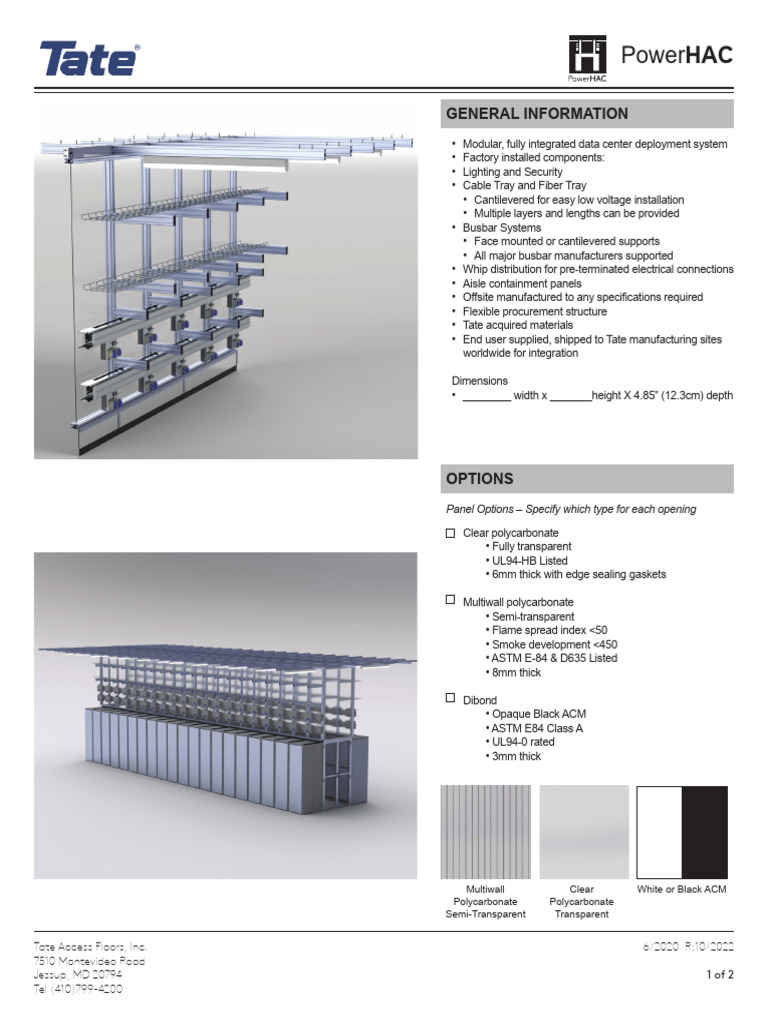Tate Powerhac Datasheet | PDF | Equipment | Manufactured Goods