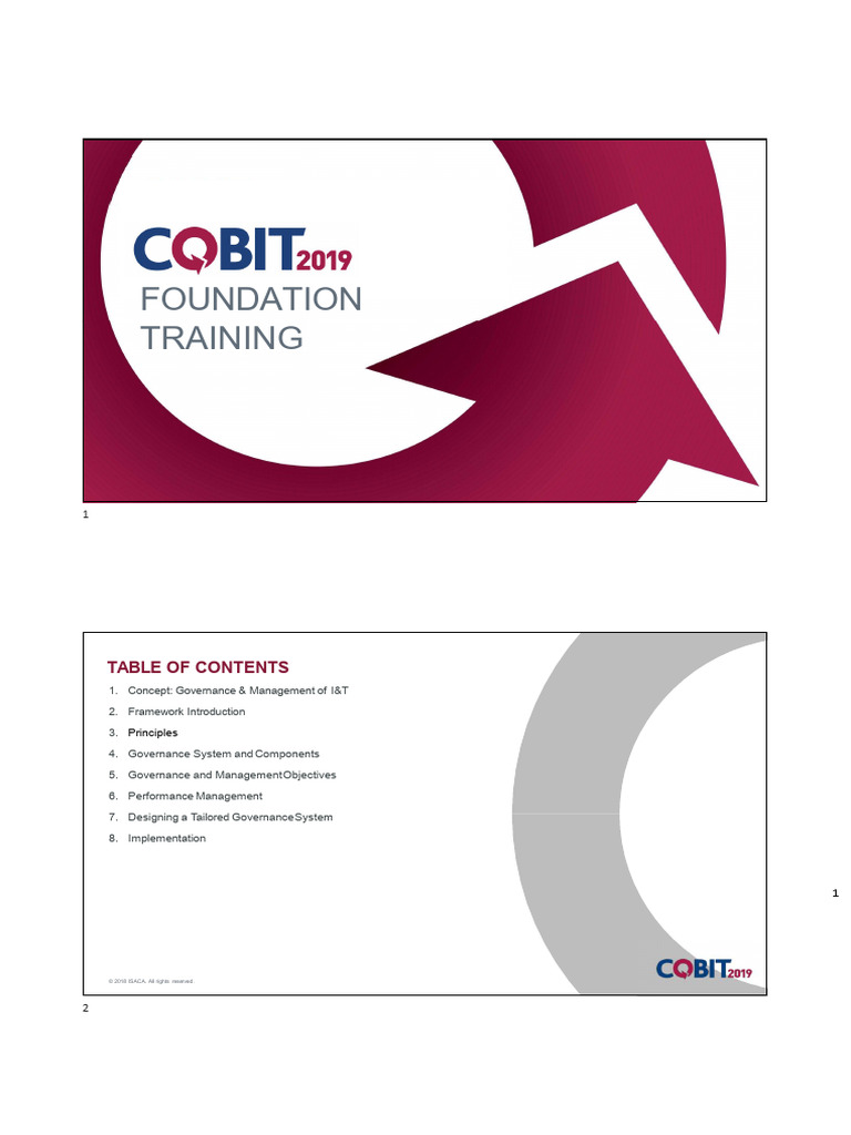 COBIT 2019 Foundation Training Guide | PDF | Governance | Cobit