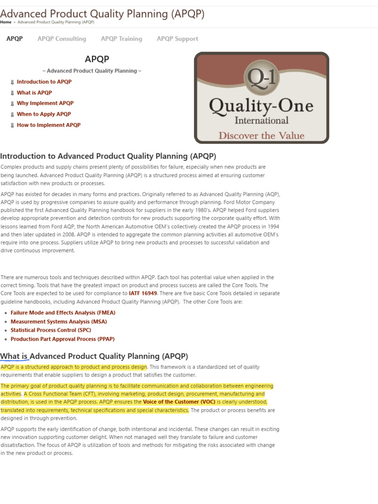 3-APQP _ Advanced Product Quality Planning _ Quality-One | Download ...