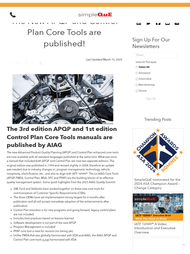 5-The New APQP and Control Plan Core Tools Are Published! - simpleQuE ...