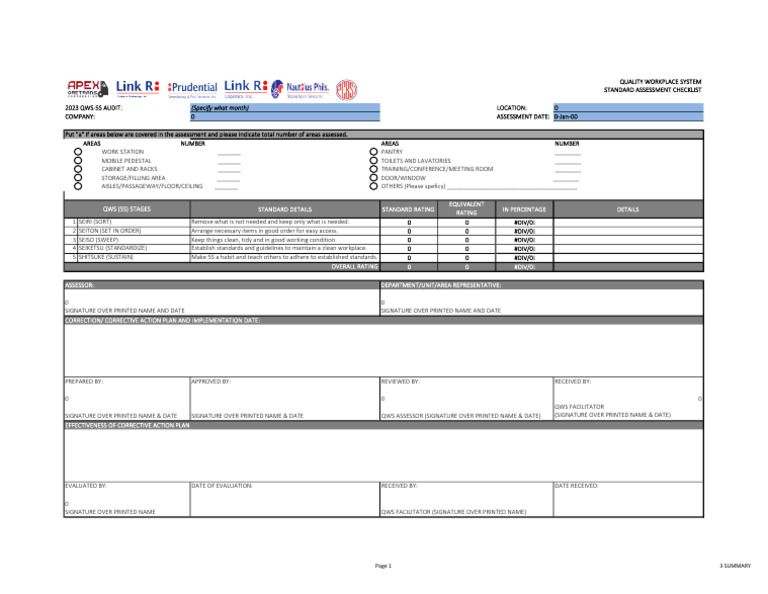 QWS CHECKLIST FORM 3 | PDF