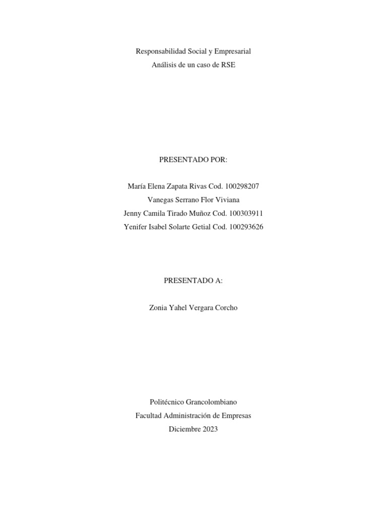 Ultima Entrega RSE | PDF | Responsabilidad social corporativa | Entorno ...